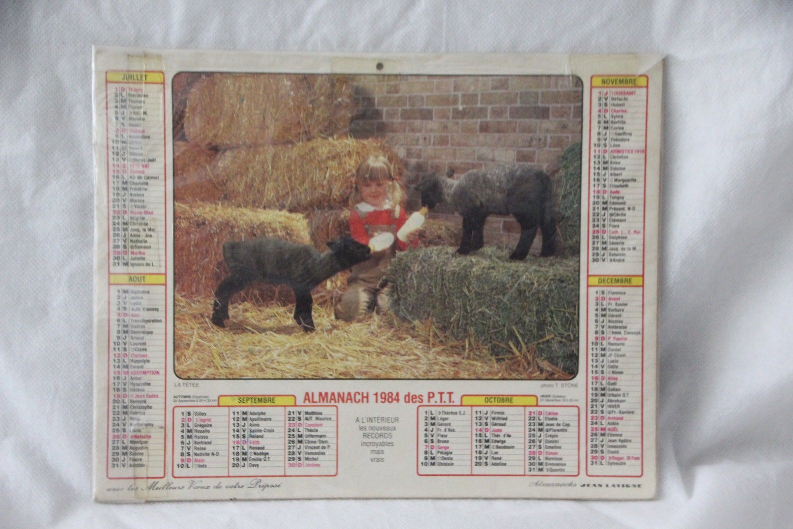Vintage French Calendar 1984 Calendrier Almanach Christmas Gift ...