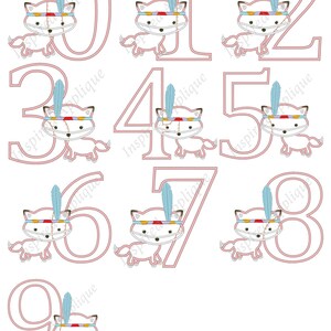 Native Fox Applique Numbers 0-9 - Etsy