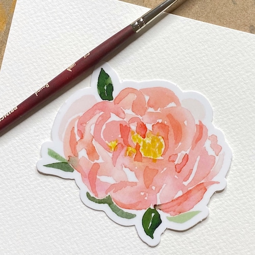 Watercolor Flower Vinyl Sticker Pink Floral Stickers Laptop - Etsy