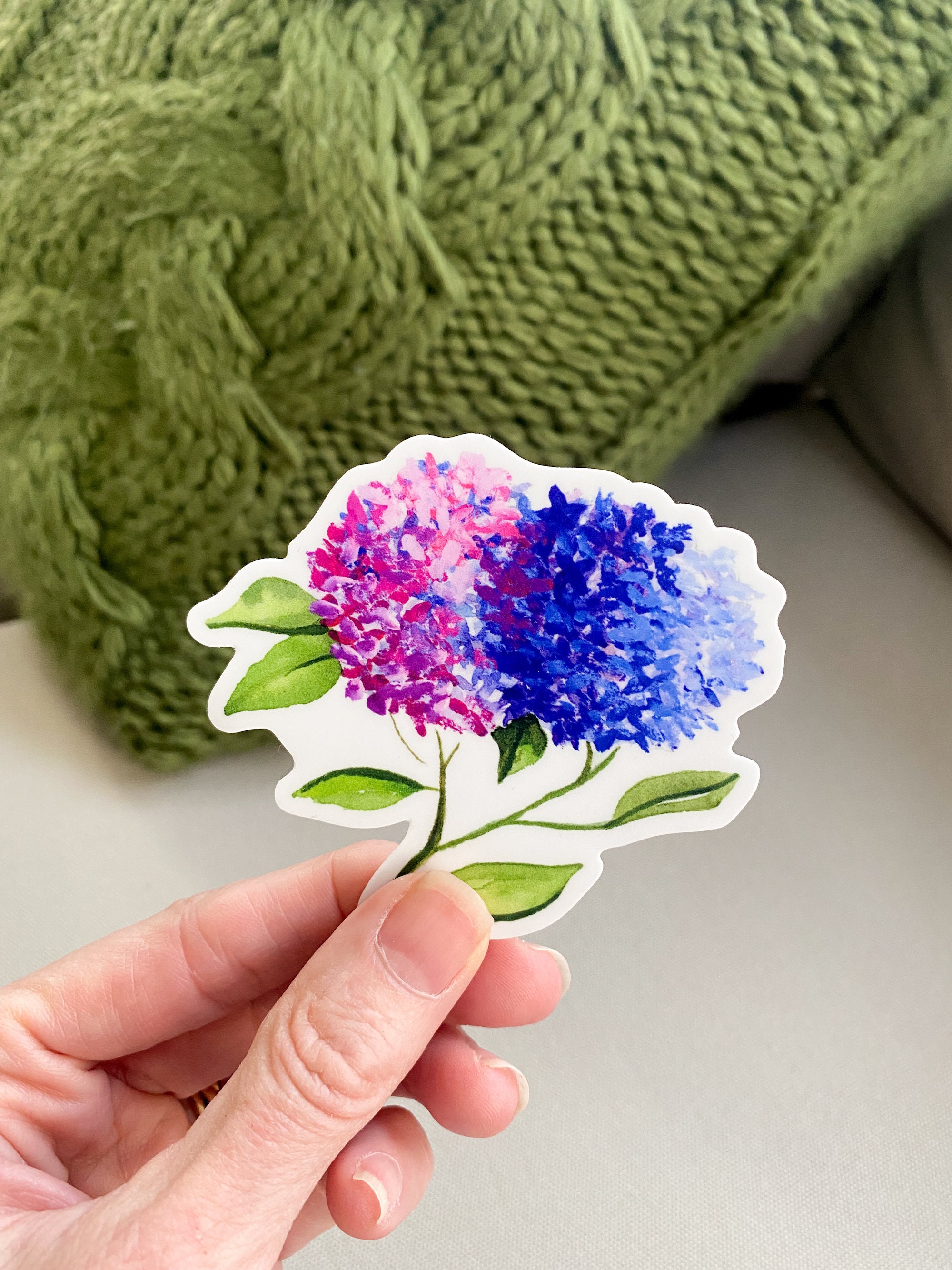 Hydrangea Vinyl Sticker Watercolor Painting Original - Etsy