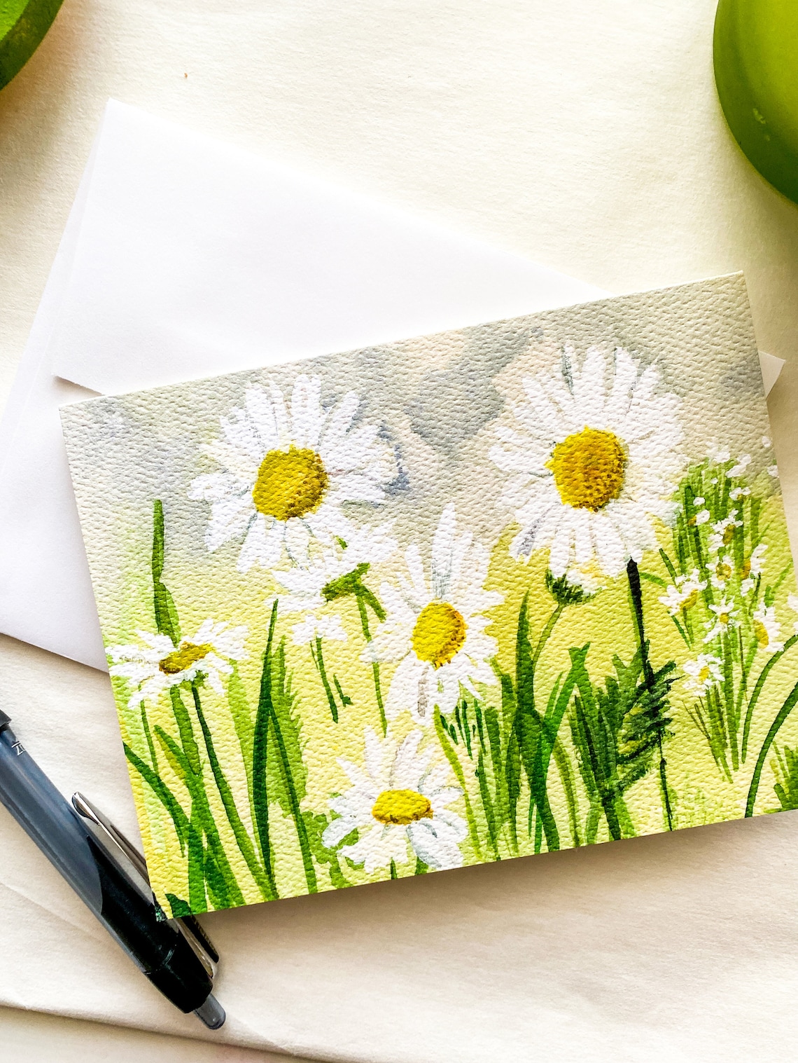 Watercolor Daisy Note Cards | Sets of 8 or 4 A2 Notes | Gift Under 20 ...