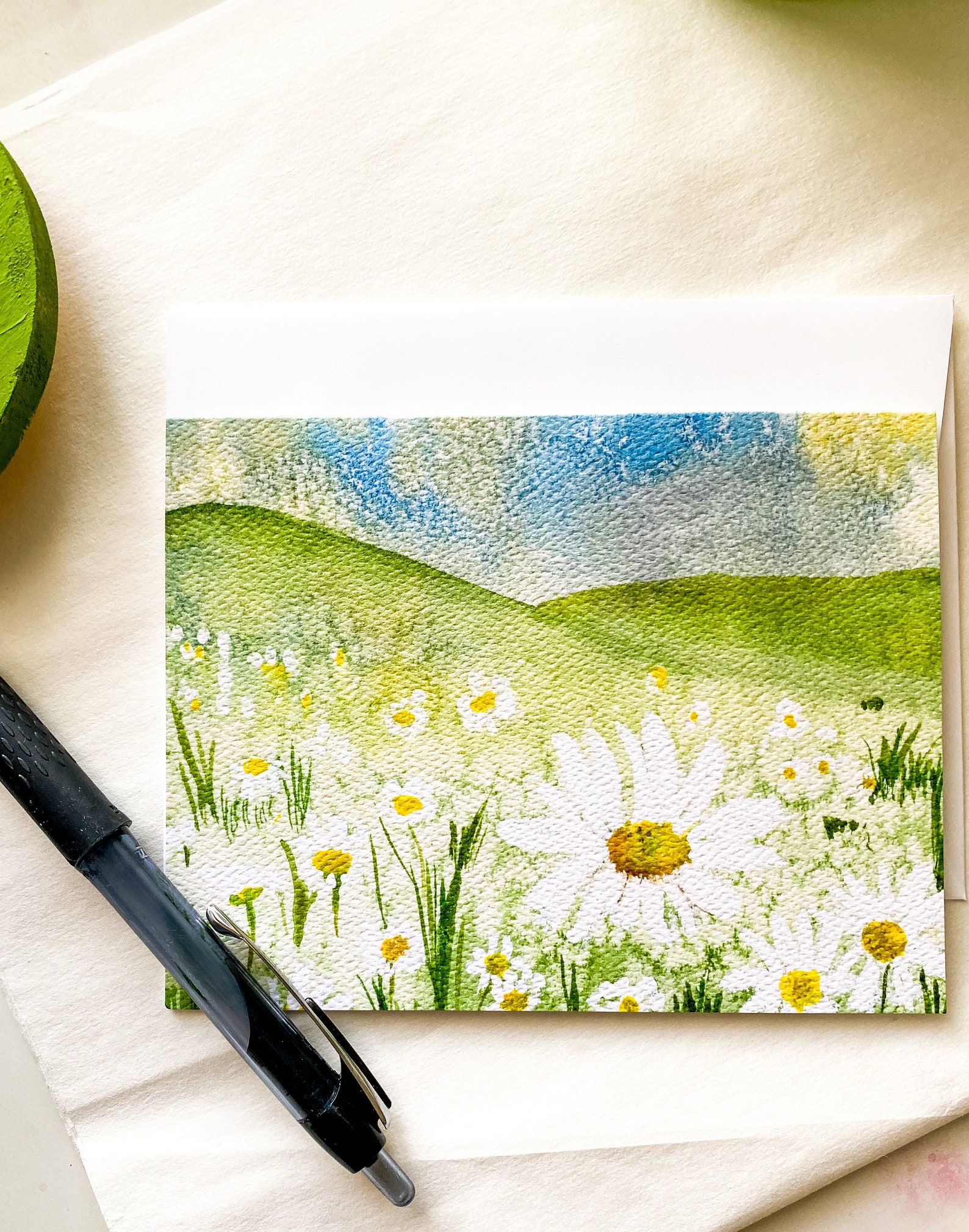 Watercolor Daisy Note Cards | Sets of 8 or 4 A2 Notes | Gift Under 20 ...