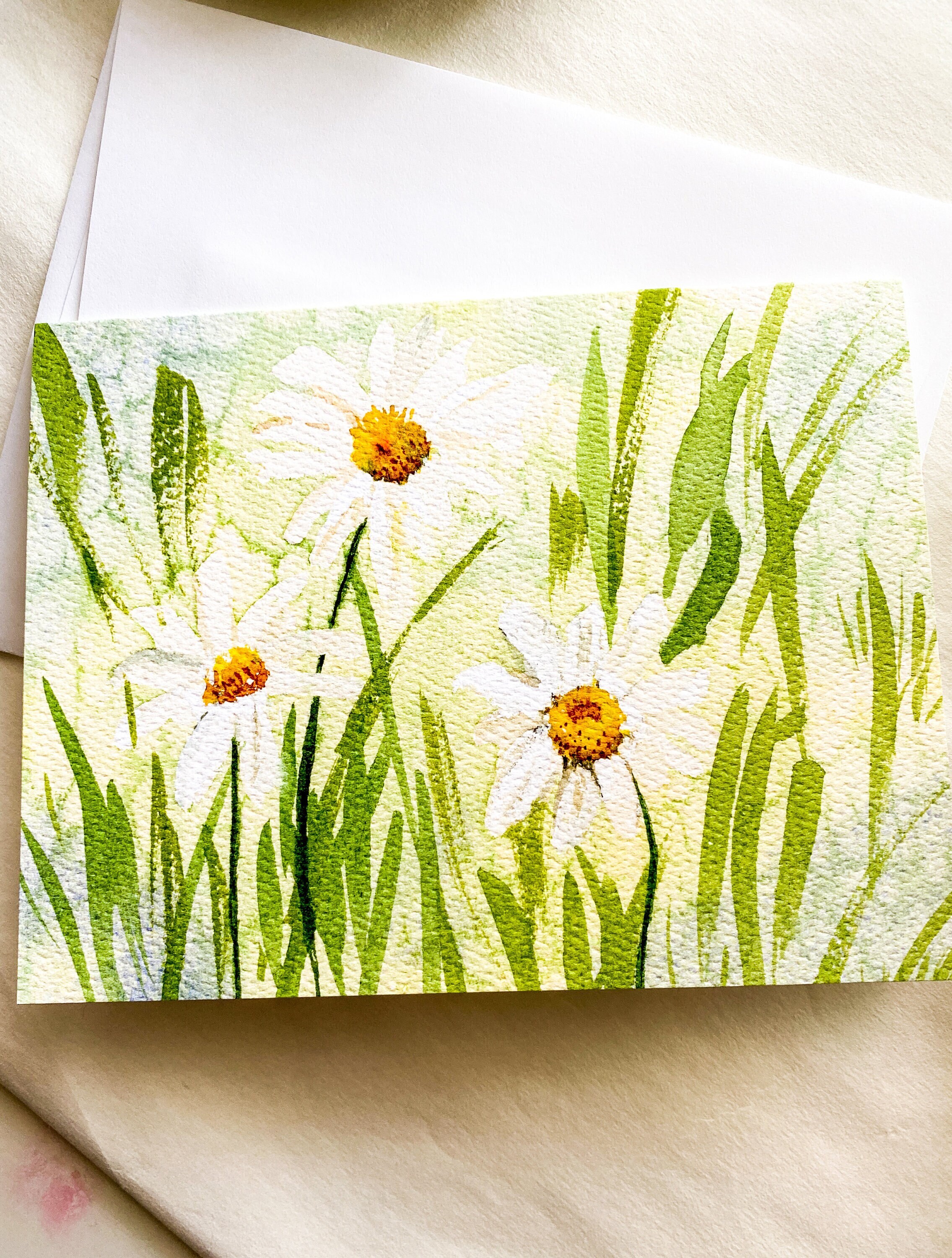 Watercolor Daisy Note Cards | Sets of 8 or 4 A2 Notes | Gift Under 20 ...