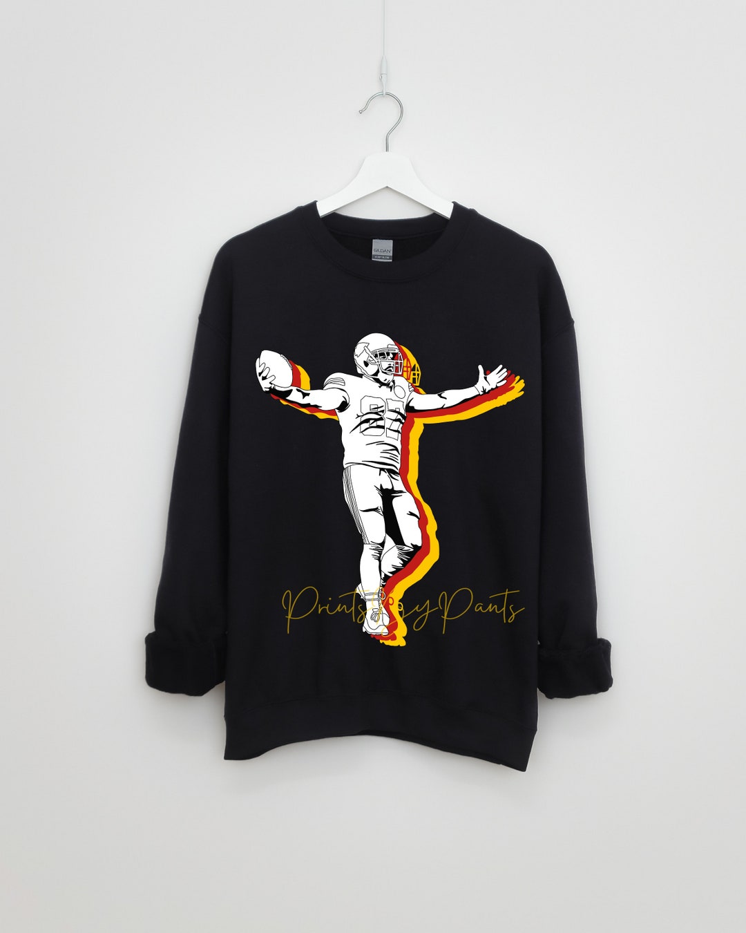 Digital Print- Chiefs Player Kelce #87 Outline With Shadow - White, Red ...