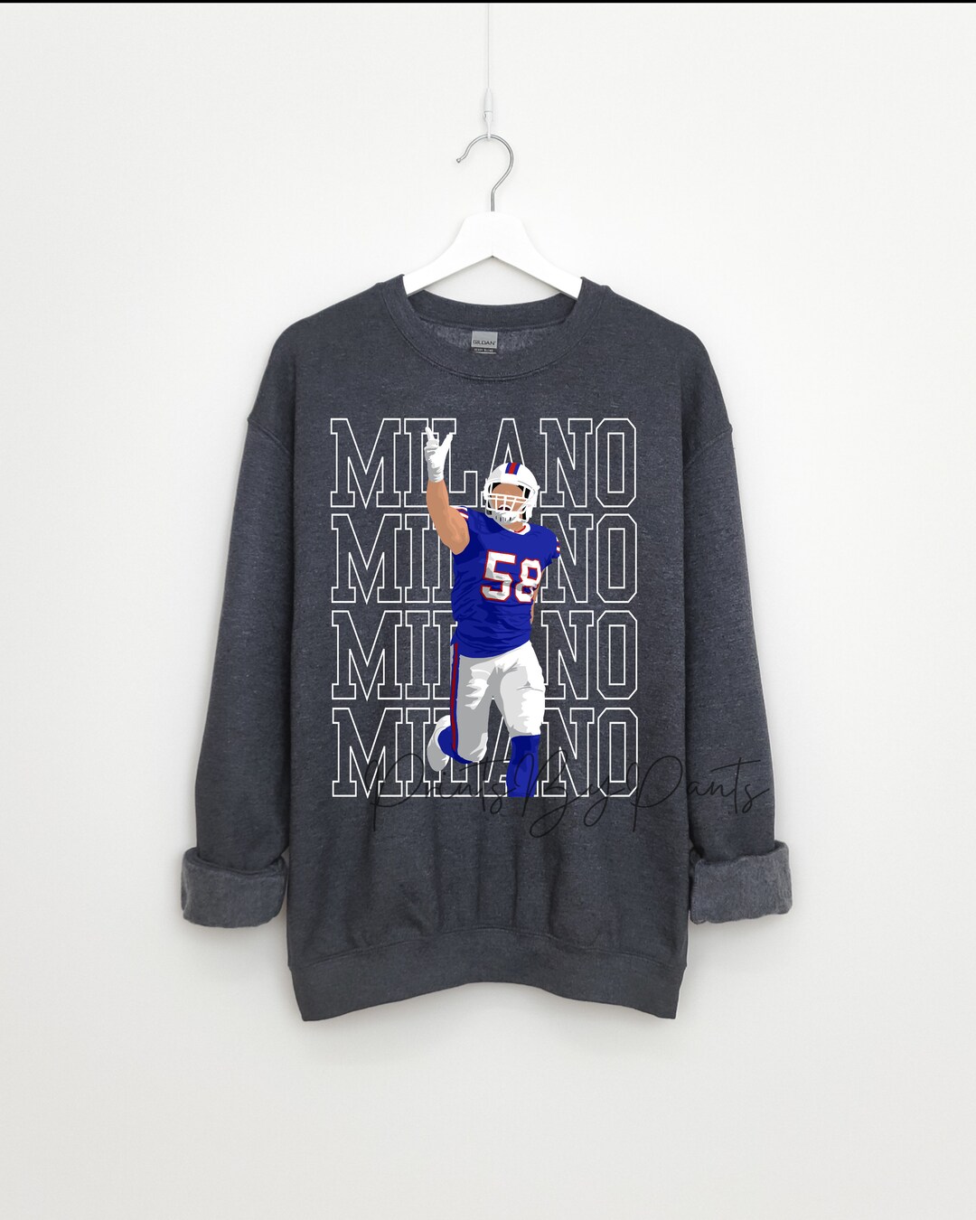 Digital Print- Buffalo - Bills Player #58 Milano - Transparent Letters ...