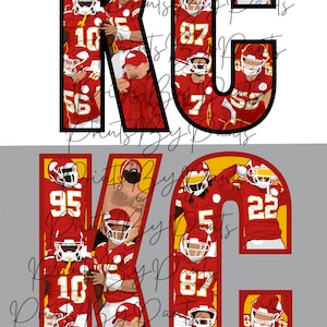 Digital Print- Kansas City - Chiefs Players Filled in - KC - Football ...