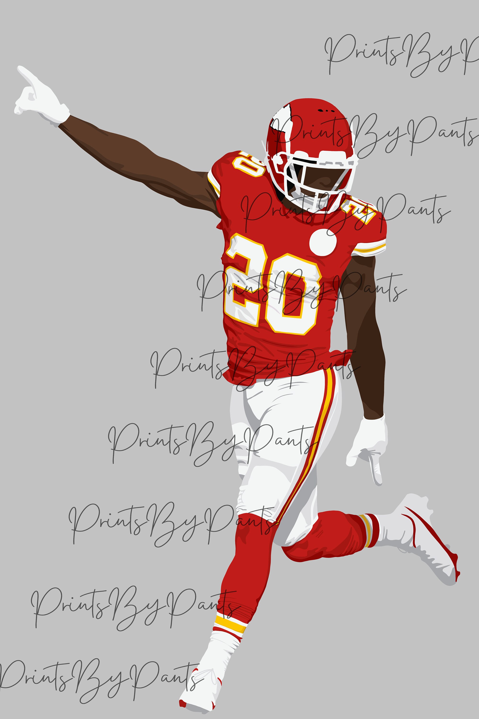 Digital Print Chiefs Players 20 Justin Reid Kansas City Dancing Player ...