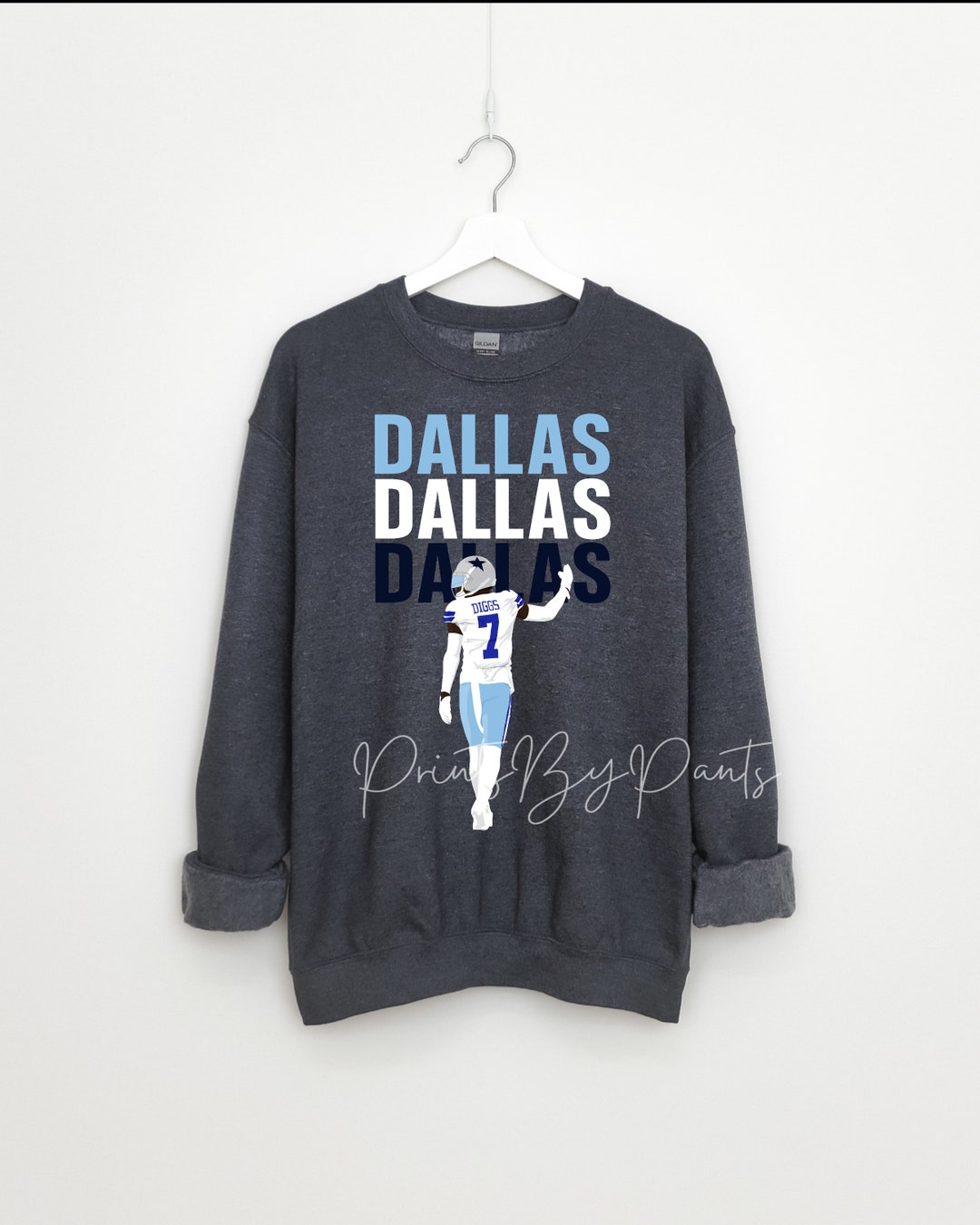 Digital Print- Stacked Dallas - Cowboys Player #7 Diggs - Football PNG ...