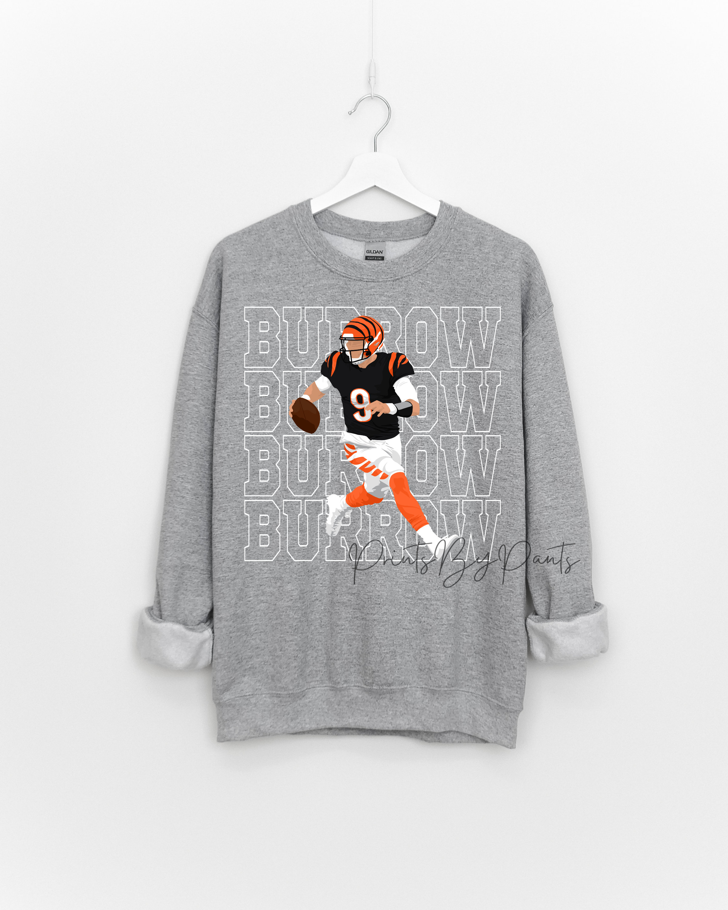 Digital Print Cincinnati Bengals Player 9 BURROW Transparent Football ...
