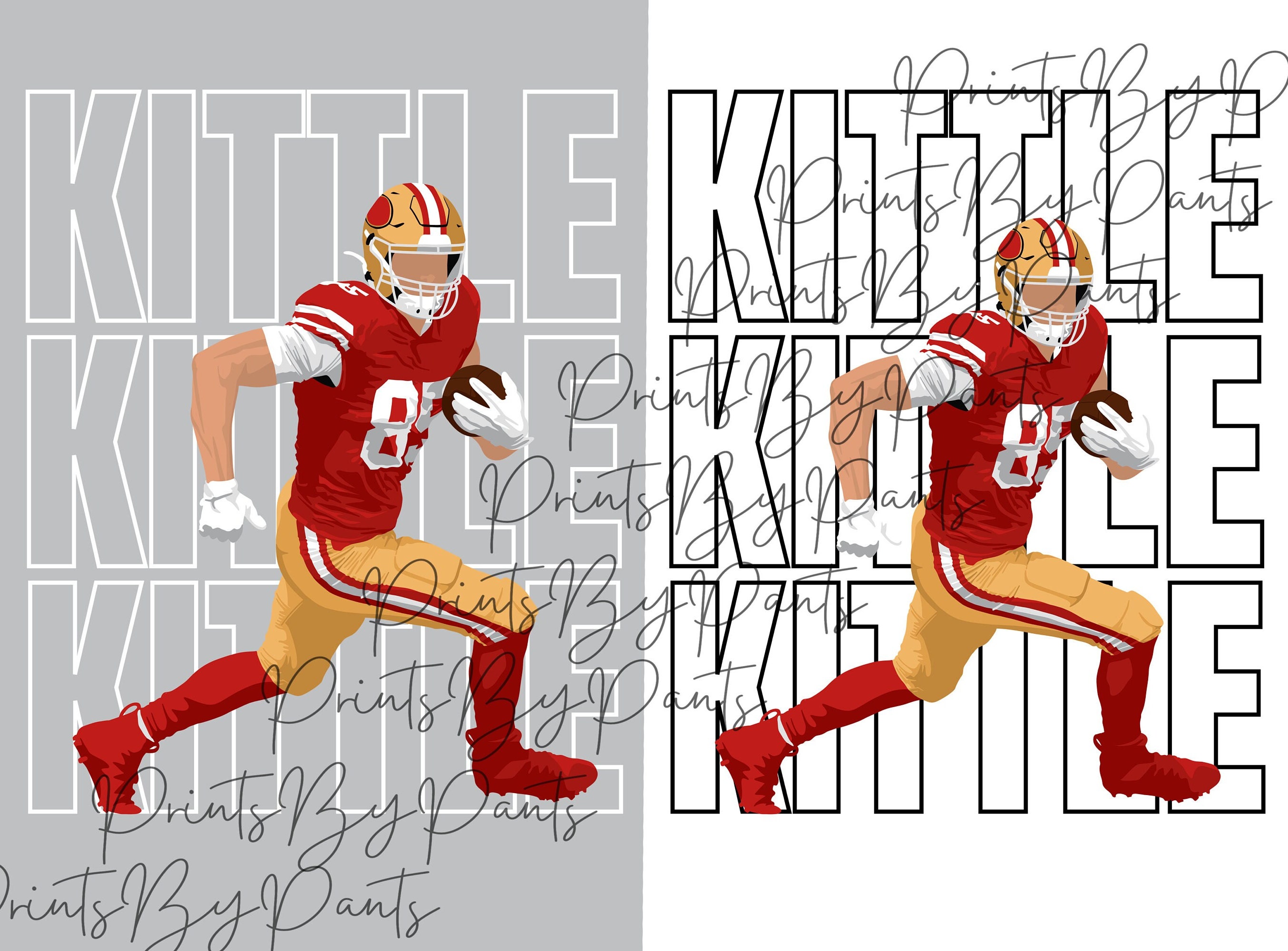 San Francisco - Digital Print - 49ers Player #85 KITTLE- Transparent ...