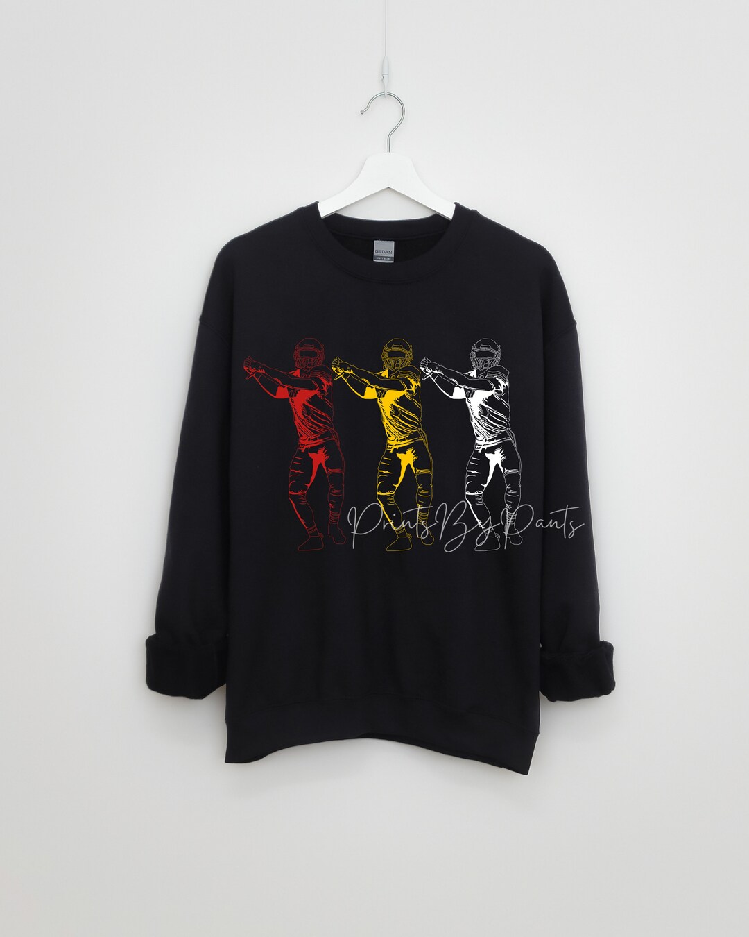 Digital Print- Outline Chiefs Player #10 Pacheco Dancing, Red, Yellow ...