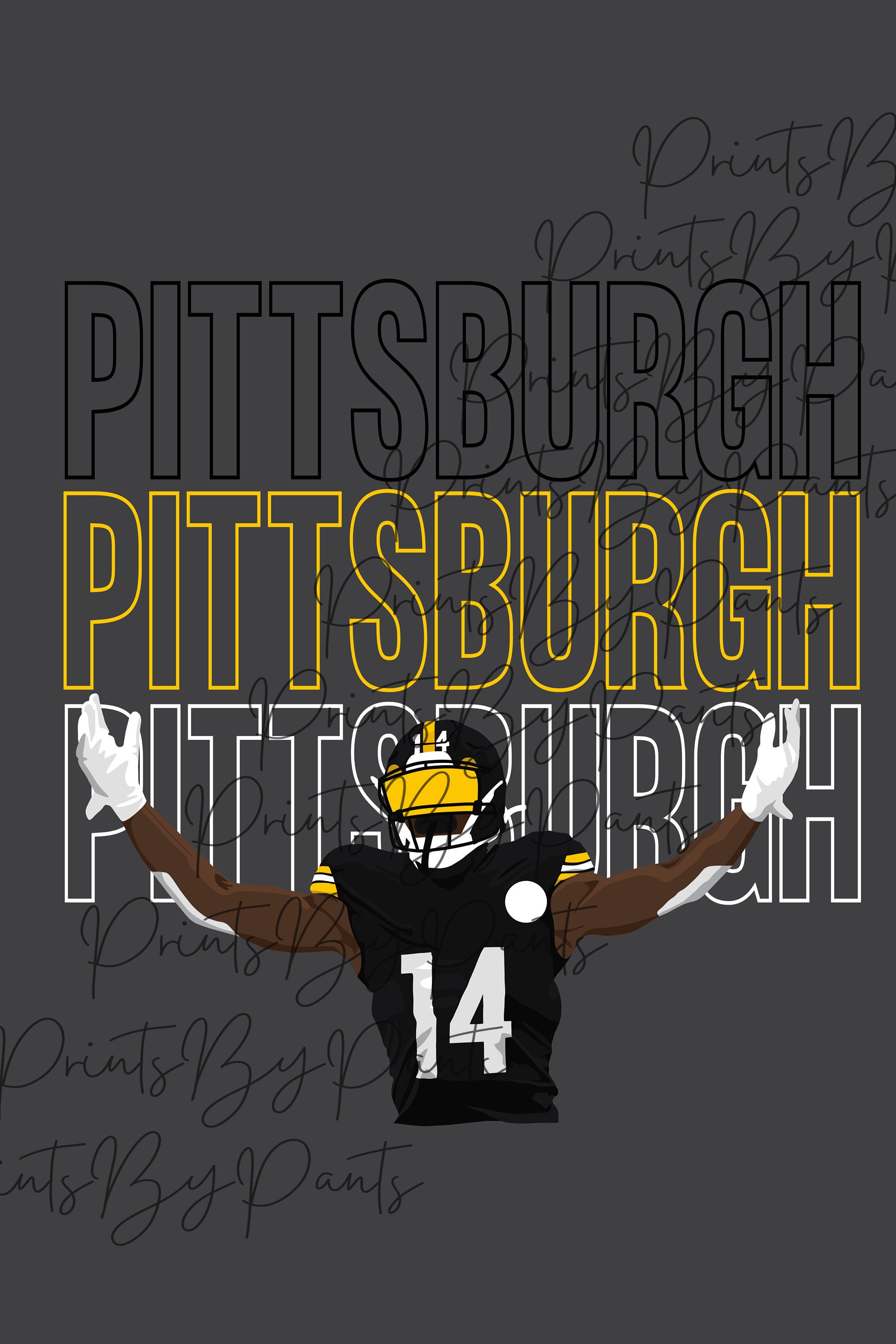 Digital Print Pickens 14 Steelers Player Pittsburgh in - Etsy