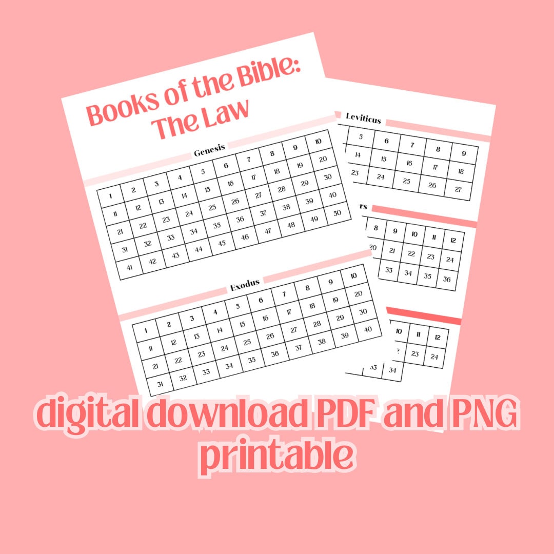 Books of the Law Bible Reading Tracker Bible Study Printable - Etsy
