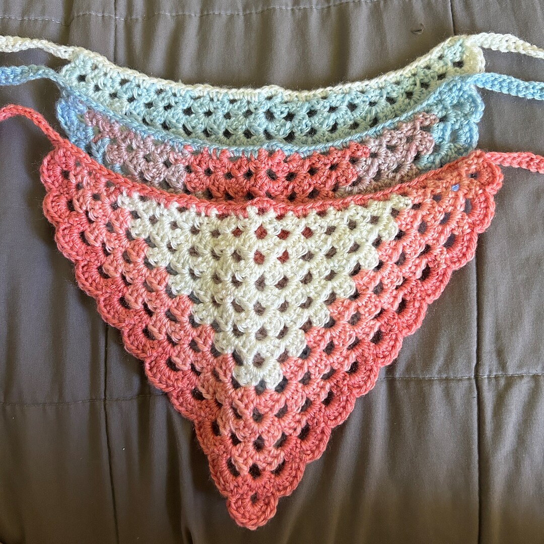Ombre Crocheted Bandana, Multicolored Hair Accessories, Colorful ...