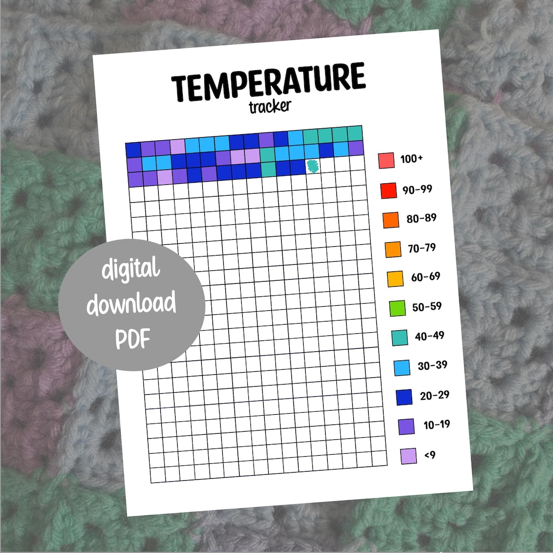 Temperature Blanket Tracker: Crochet, Knitting, Cross Stitch (PDF) - Etsy