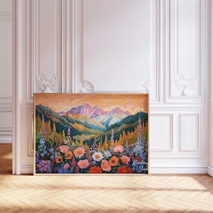 Colorful Mountain Wildflower Art Print: Spring Floral Mountain ...