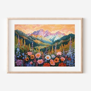 Colorful Mountain Wildflower Art Print: Spring Floral Mountain ...