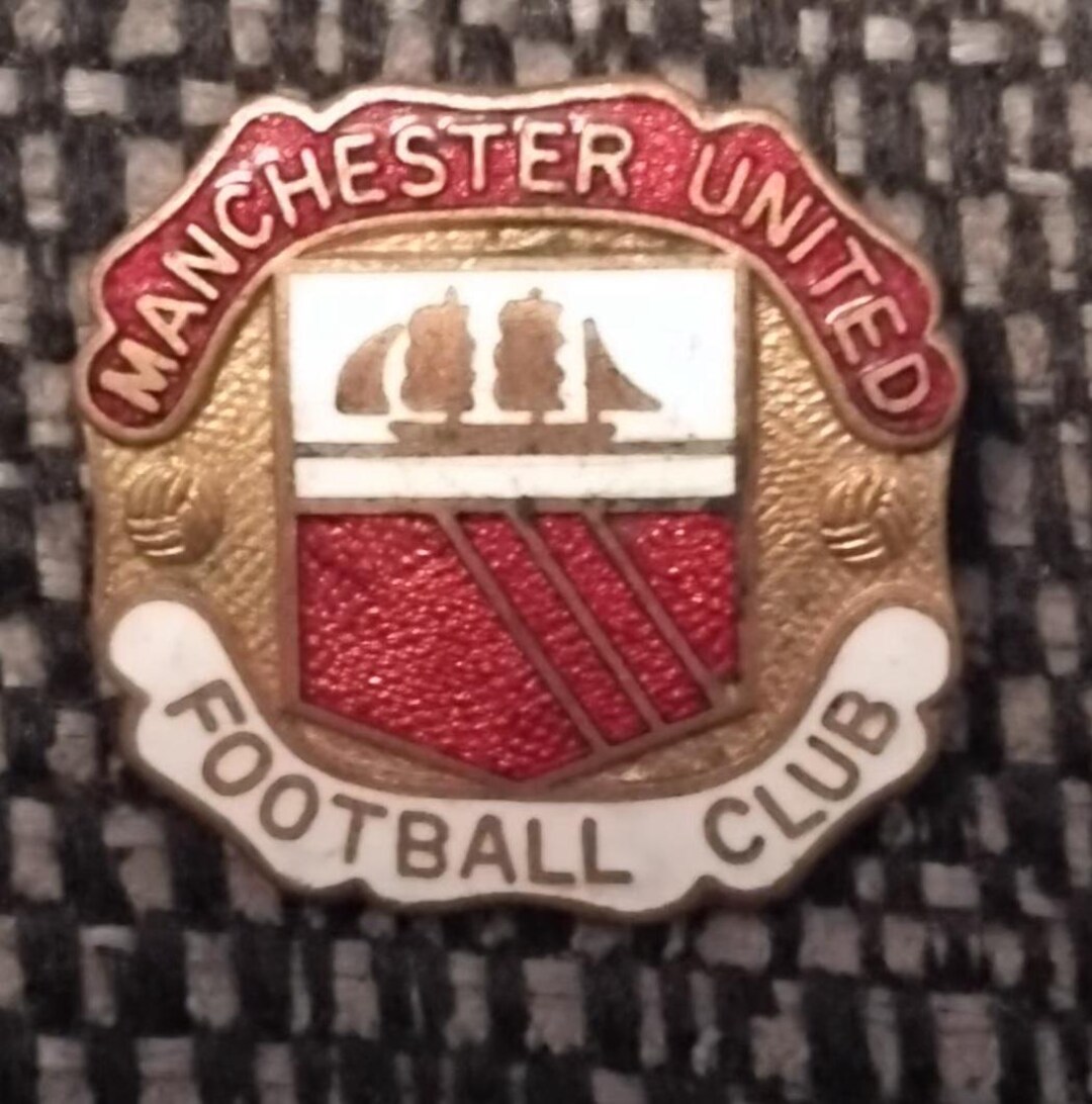 Vintage 1950 Brass and Enamel Football Pin Badge - Etsy
