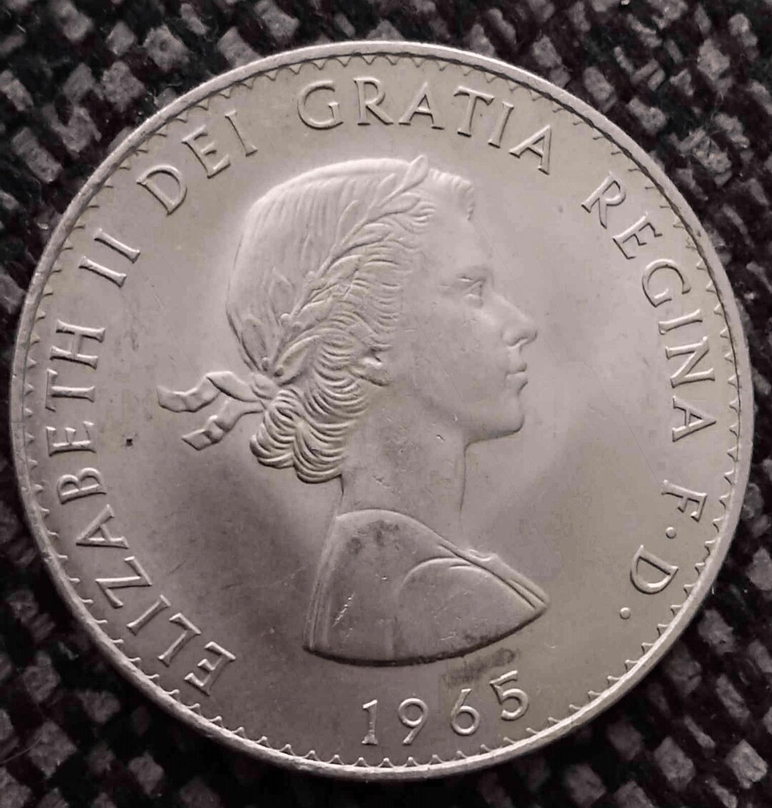 Vintage 1965 British Crown Coin. Commemorating Sir Winston Churchhill ...