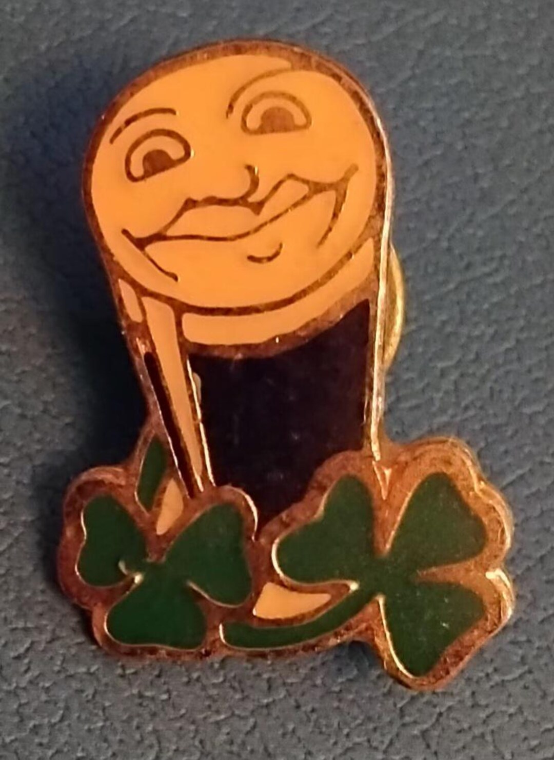 Vintage 1990 Guinness Pint Glass With Smiling Face and Shamrocks ...