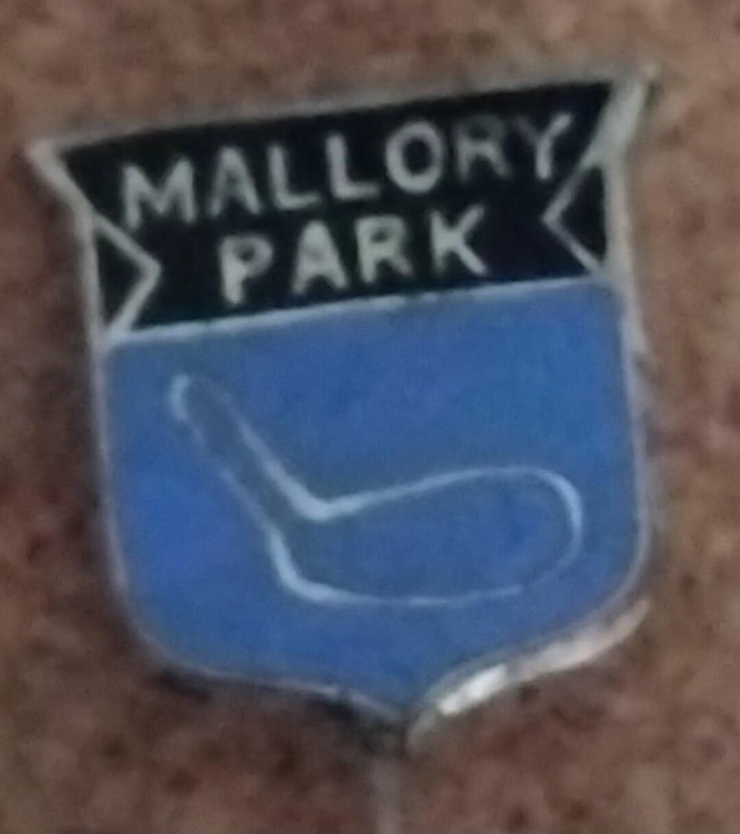 Vintage 1960 Mallory Park Motor Racing Circuit Badge. Silver Metal and ...