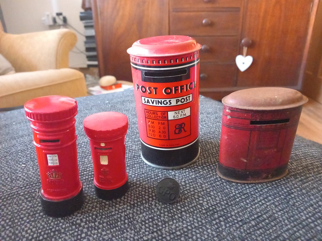 Vintage British Post Office Money Boxes,gpo Black Button, Two Original ...
