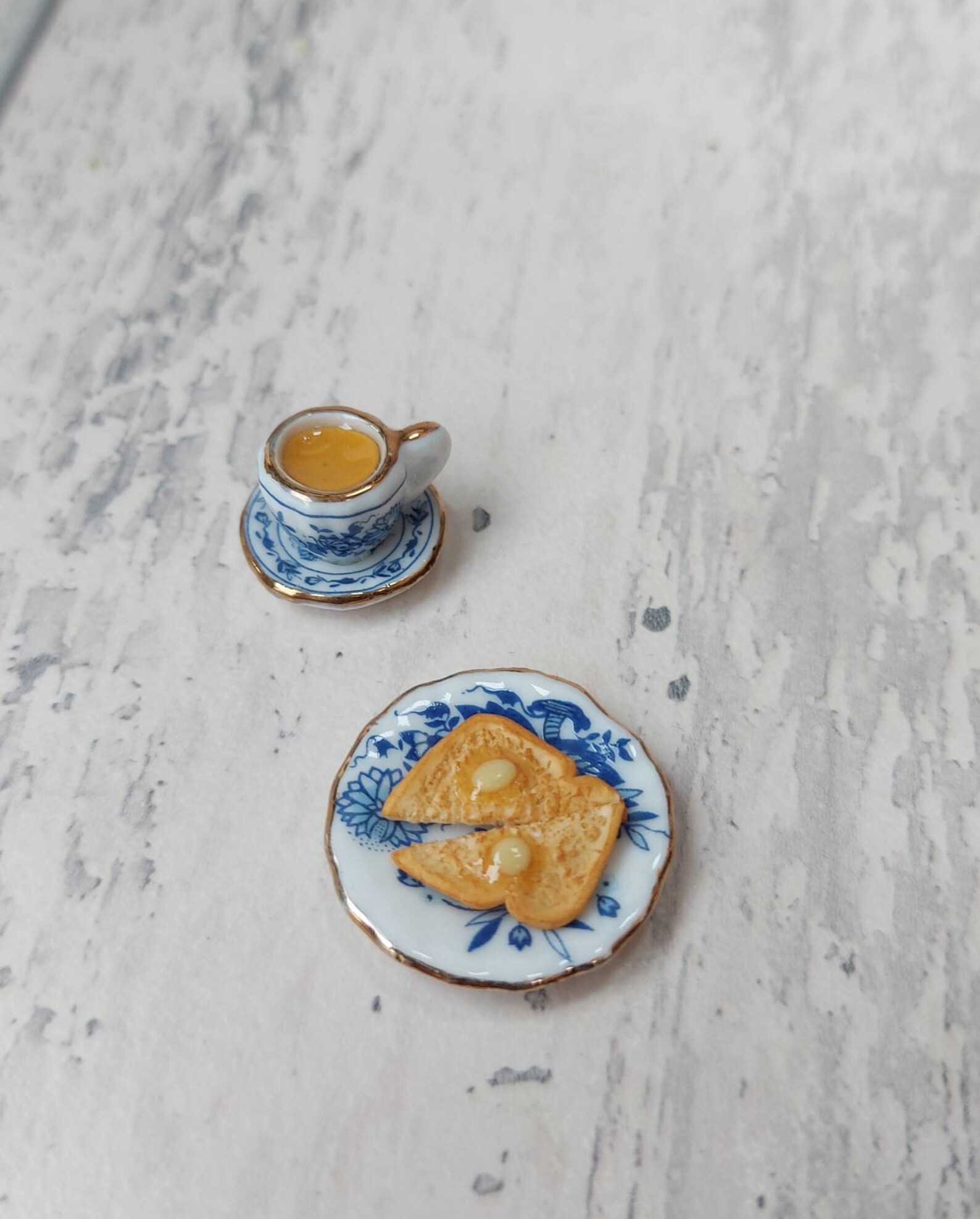 Miniature Breakfast Miniature Tea and Toast Miniatures Tiny - Etsy UK