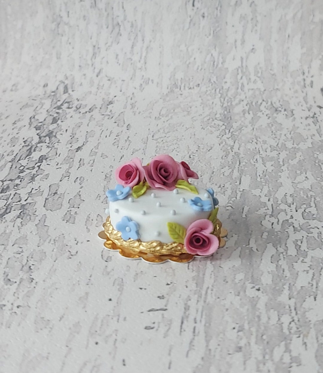 Miniature Floral Cake, Dollhouse Miniatures, 1 12 Scale, One Inch Scale ...