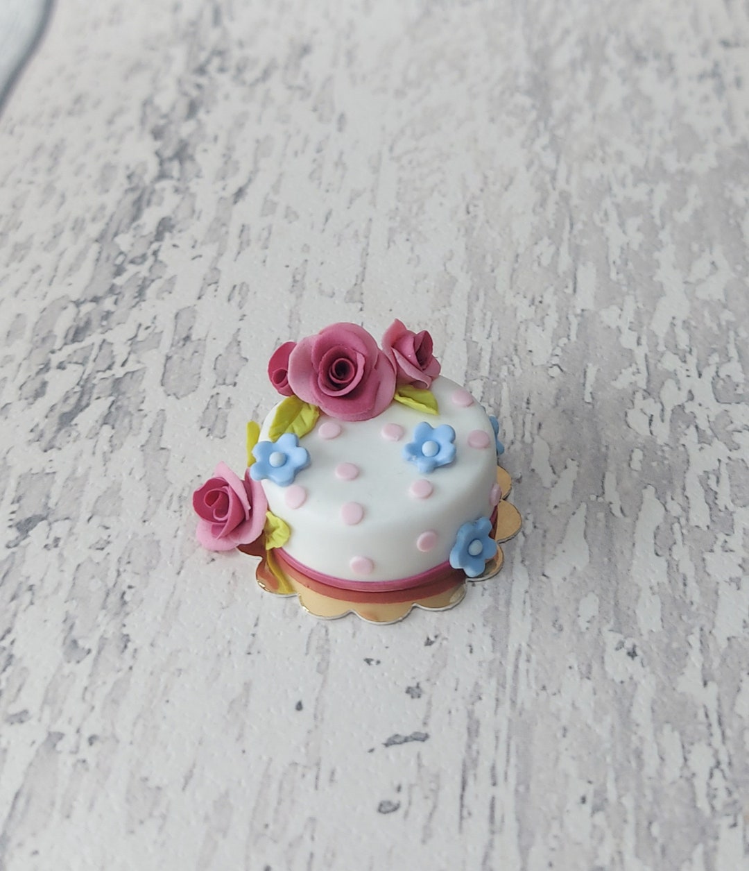 Miniature Floral Cake, Dollhouse Miniatures, 1 12 Scale, One Inch Scale ...