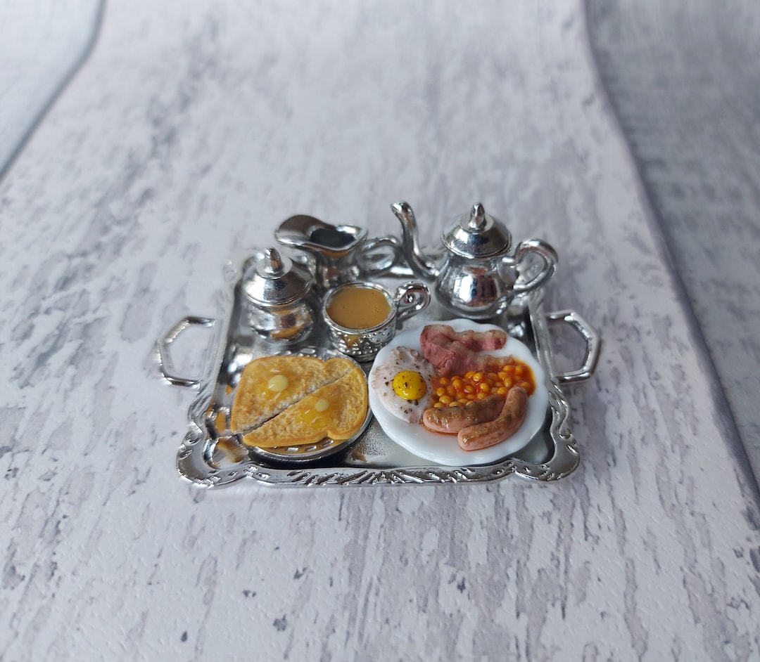 Miniature Breakfast in Bed, English Breakfast, 1 12 Scale, Cooked ...