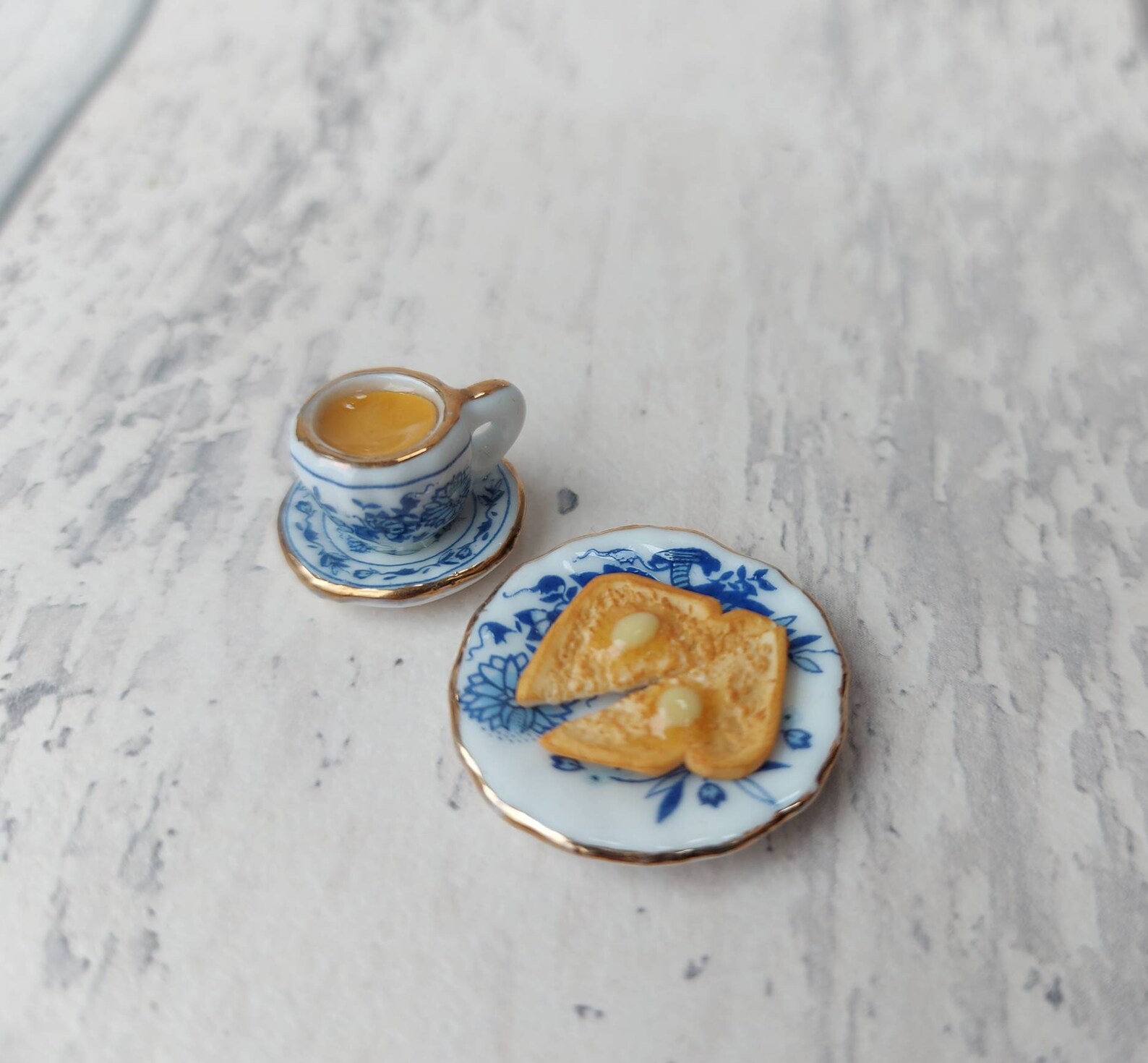 Miniature Breakfast Miniature Tea and Toast Miniatures Tiny - Etsy UK