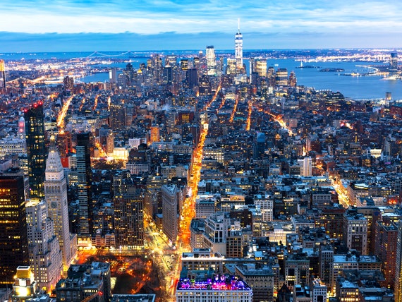 Wall Hangings Wall Décor Skyline New York City Skyview Manhattan Wall ...