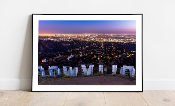 Hollywood Sign Poster Los Angeles Sunset LA United States - Etsy