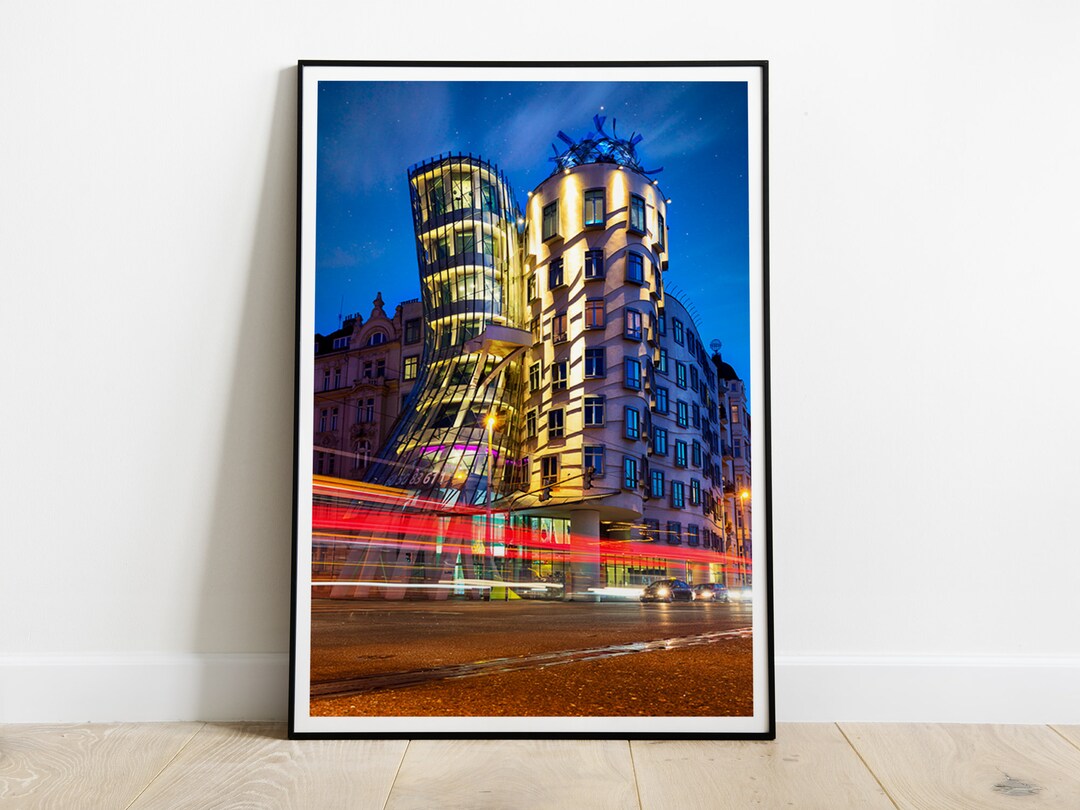 Prague Dancing House Sunset Poster, Prague Print, HIGH QUALITY PRINT ...