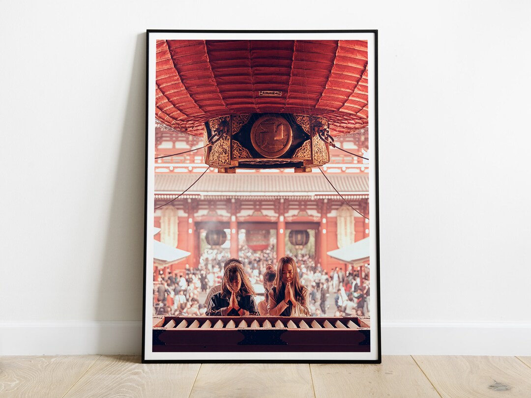 Sensoji Temple Tokyo Poster, Japan Shrine Art, Vibrant Print Asia, HIGH ...