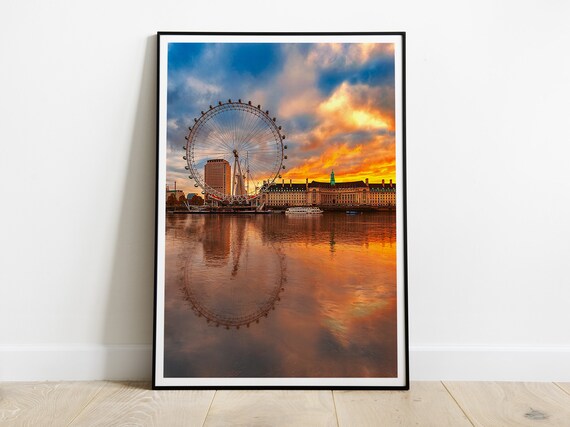London Eye Print London Eye Poster Millennium Wheel Print - Etsy