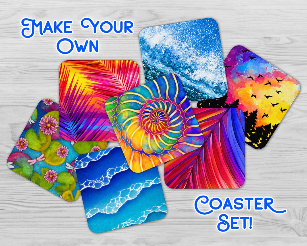 Choose Your Own Coaster Set - Sea Life Coaster Set - Colorful Coasters ...
