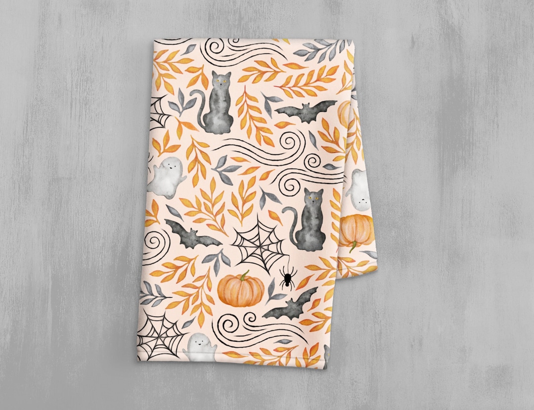 Fun Halloween Hand Towel - Cute Fall Decor Kitchen Towel - Dish Towel ...