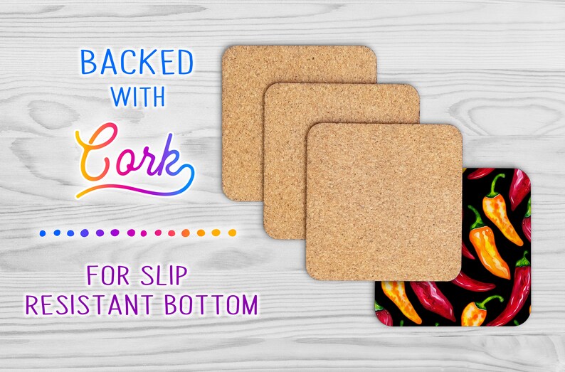 Chili Pepper Coaster Set Set of 4 Set of 6 Chili Pepper - Etsy