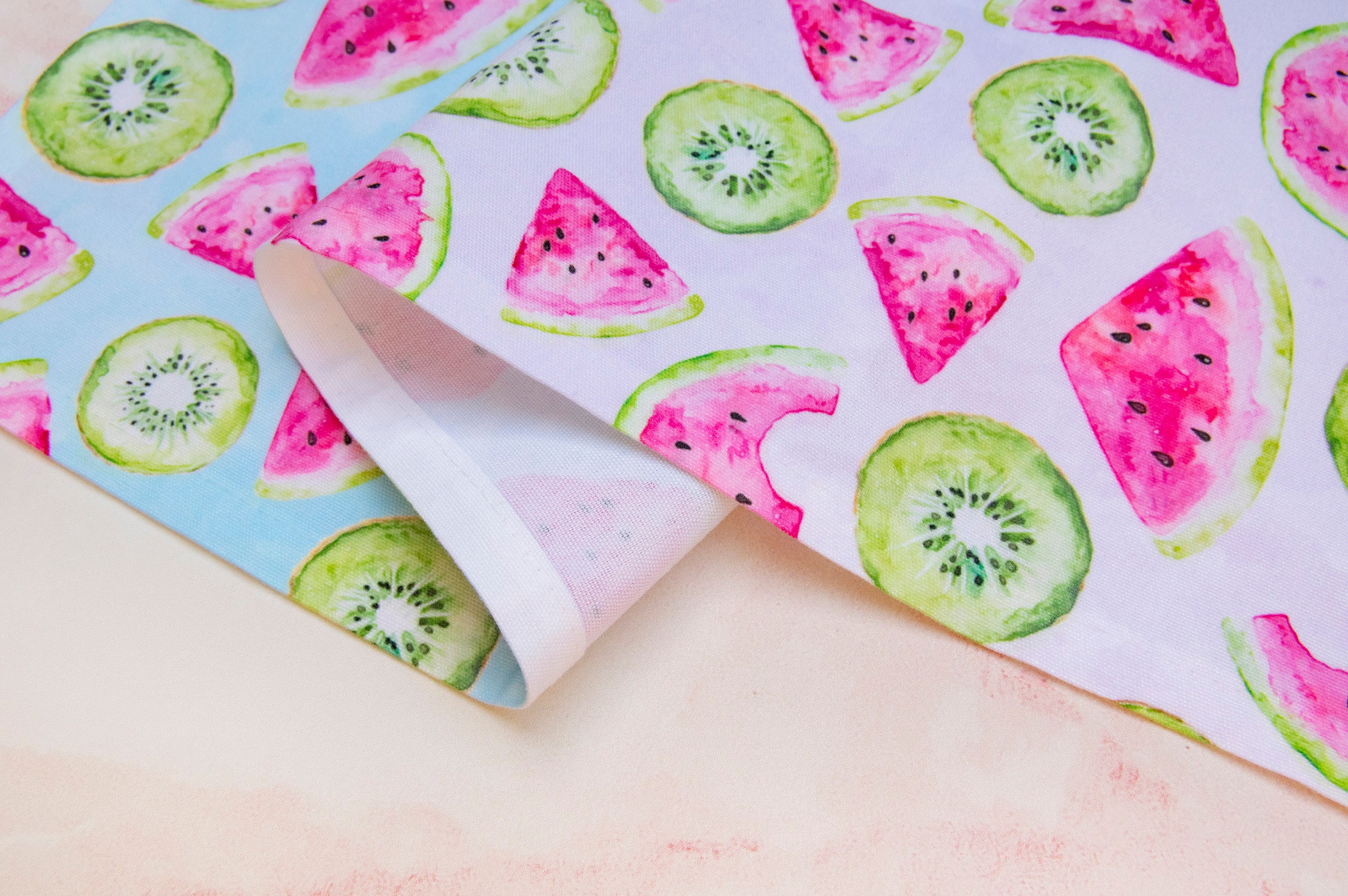 Watermelon and Kiwi Cloth Napkins Set of 4 or 6 Reusable | Etsy