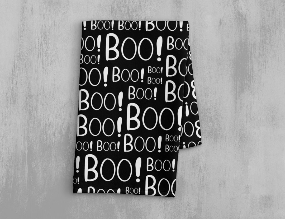 Halloween "boo" Kitchen Towel – Black & White Spooky Decor - Etsy