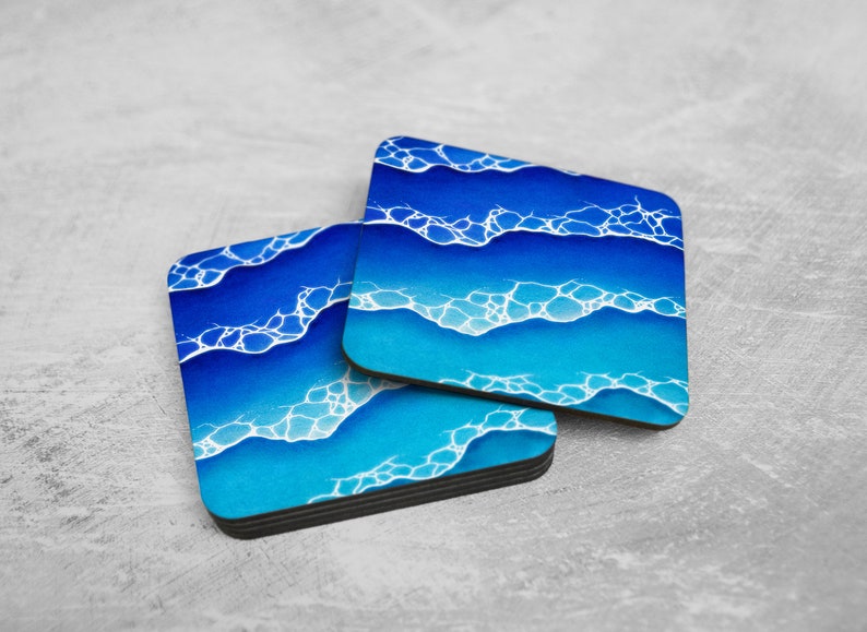 Ocean Wave Coaster Set Set of 4 Set of 6 Beach Decor - Etsy