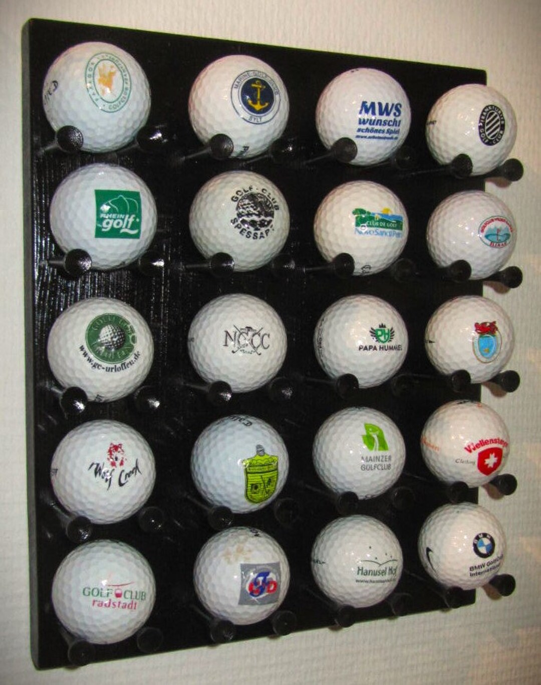 GOLF Ball Rack MWS M20 All Black Display Made of Solid Wood Hand Made ...