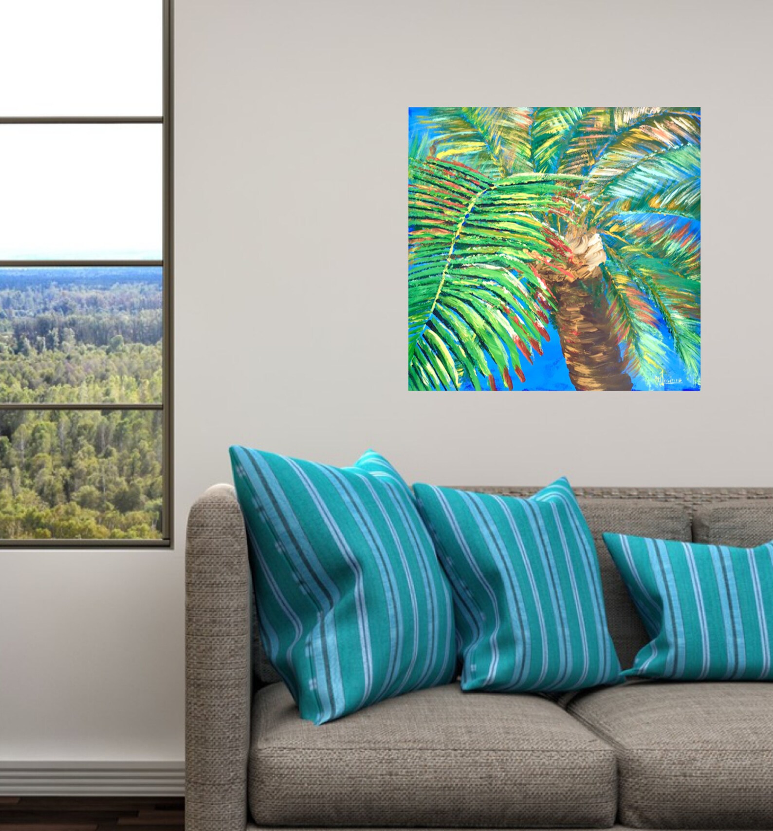 Palm Tree Original Painting Tropical Art Florida Tree Giclee - Etsy