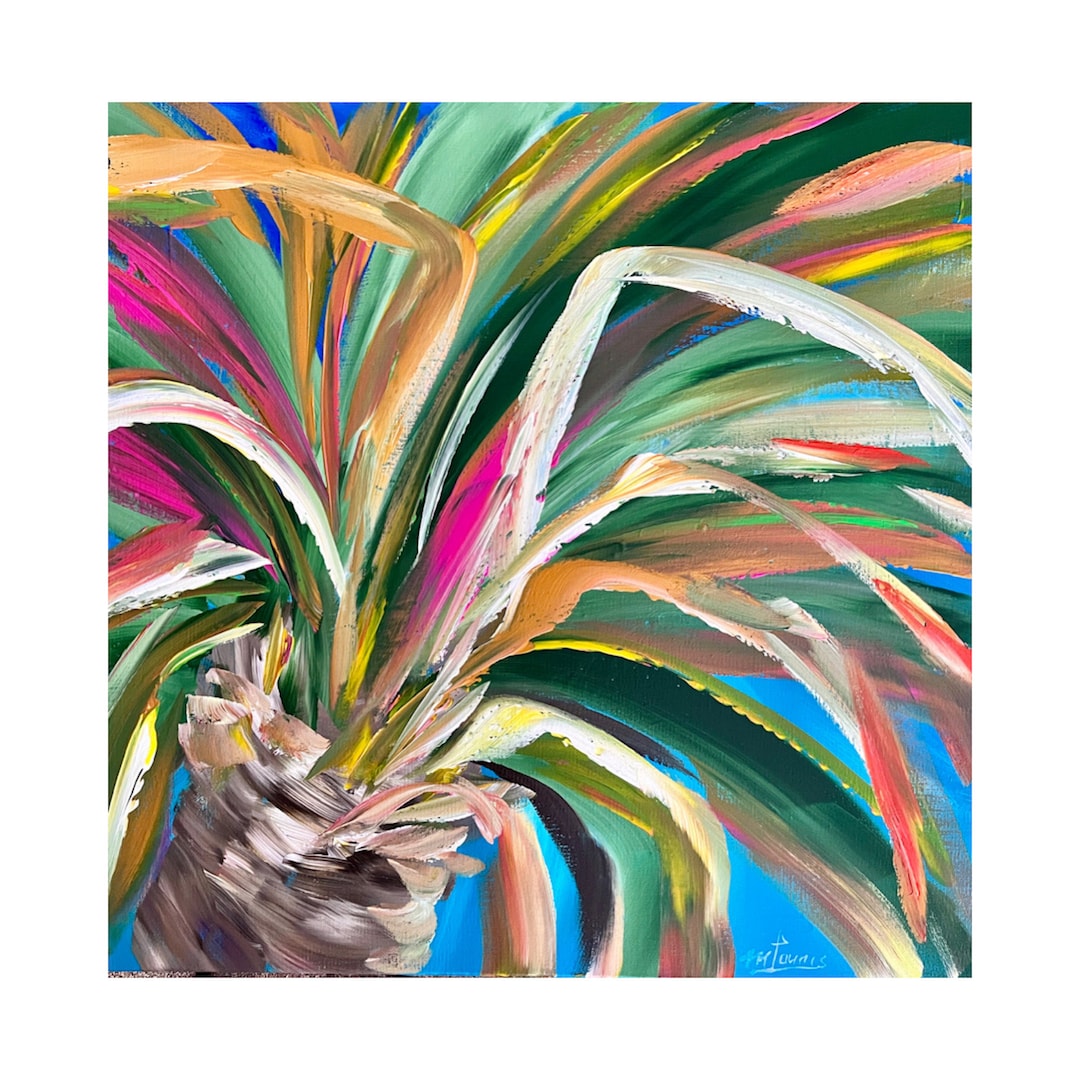 Colorful Palm Tree Wall Art Tropical Original Painting or Prints Large ...