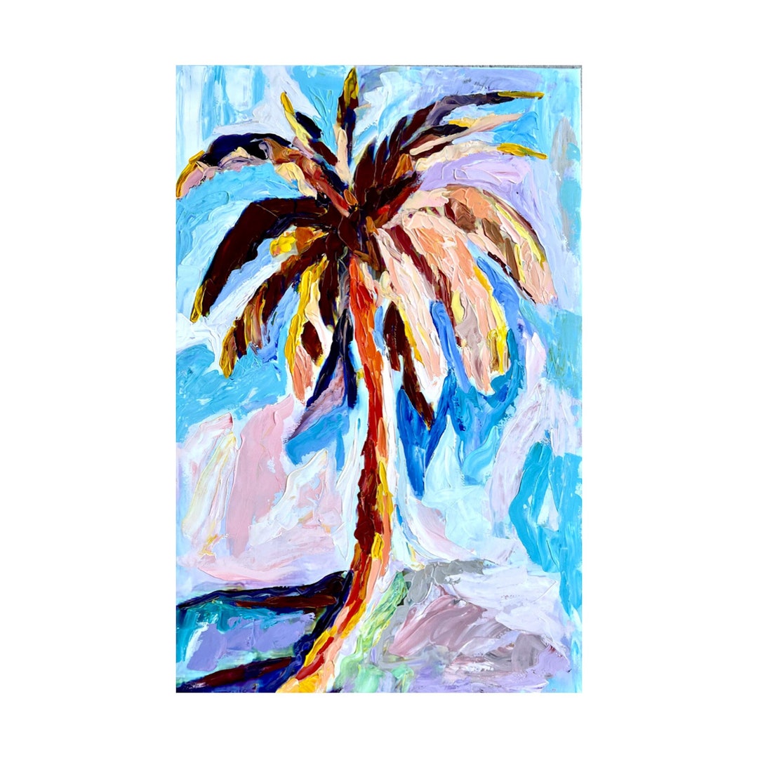 Abstract Painting Palm Tree Large Wall Art Mirage California Painting ...