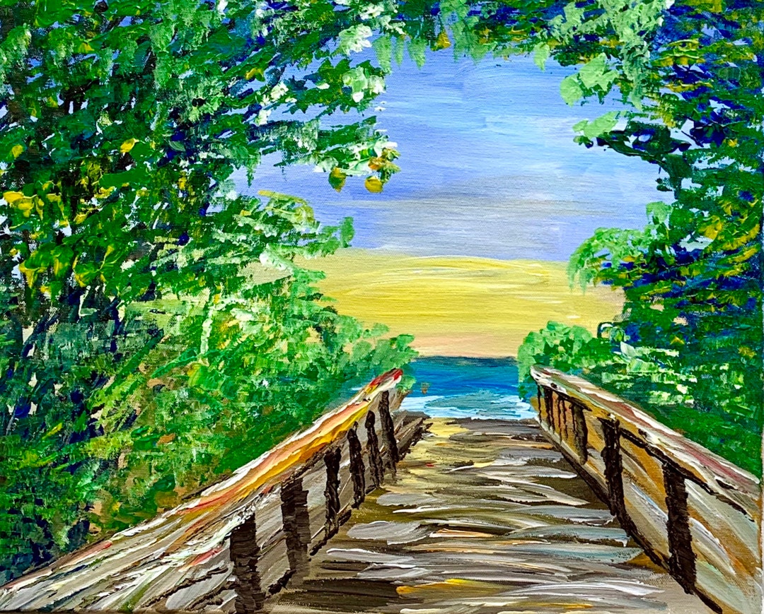 Florida Beach Path Painting: Original Coastal Wall Art or Prints on ...