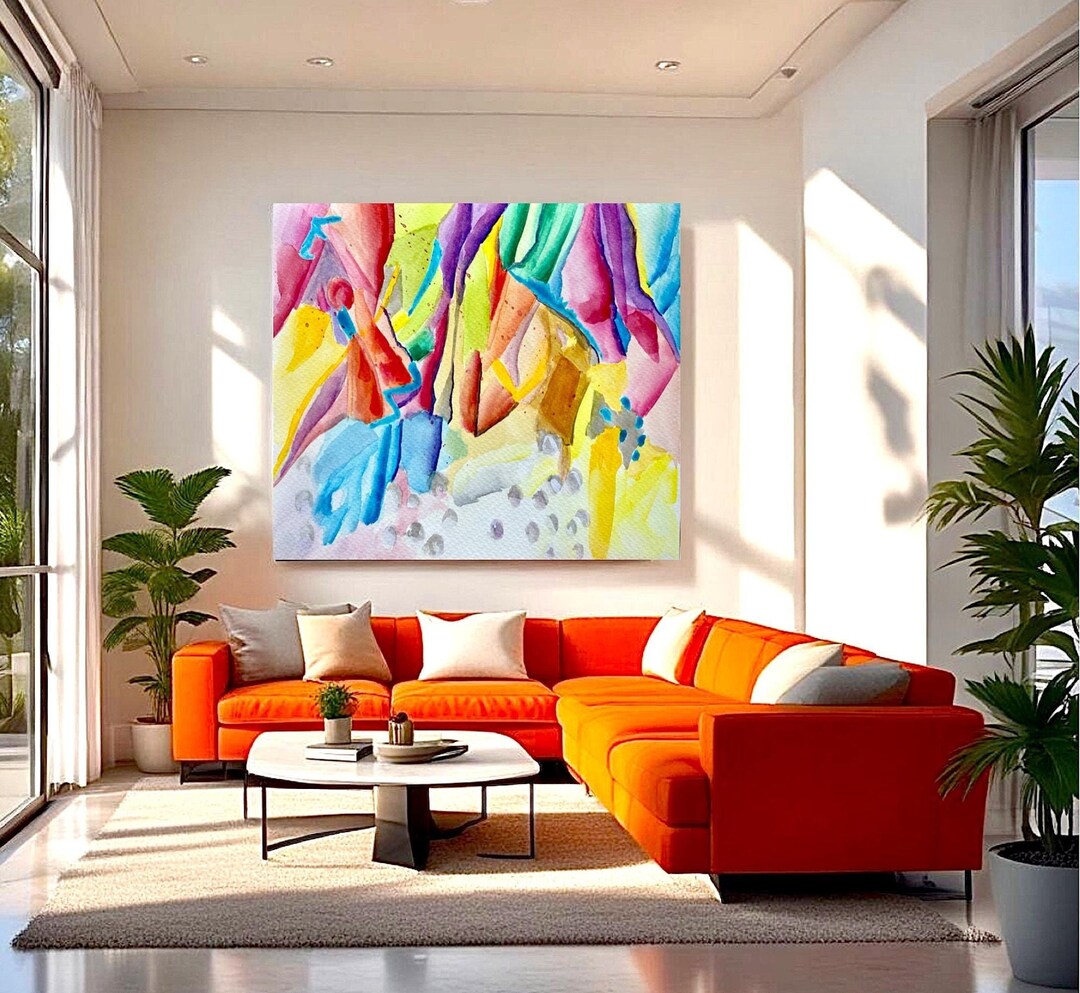 Abstract Painting Large Original Custom Art Blue Ridge Mountains ...