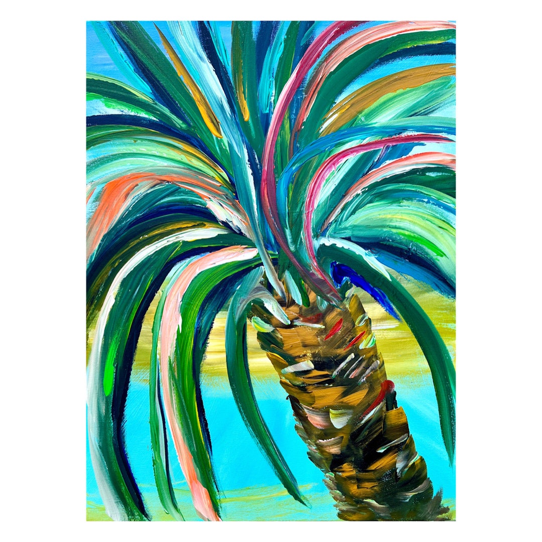 Abstract Palm Tree Print: Coastal Florida Art, Tropical Wall Decor - Etsy