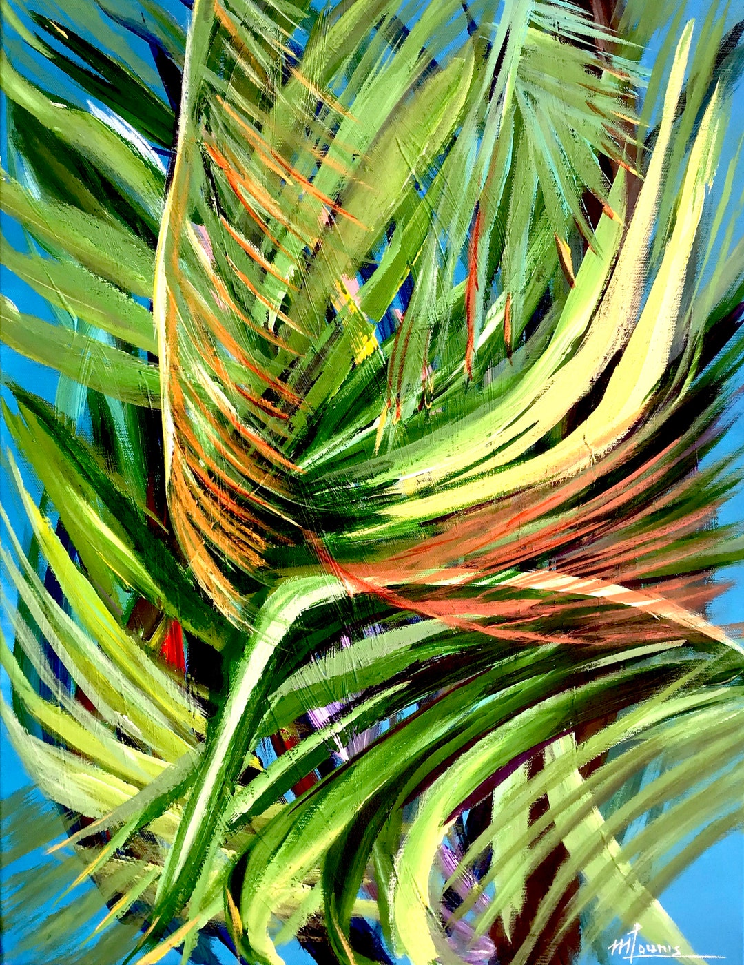 Tropical Art Palm Tree PRINT Florida Canvas Beach House Decor Tropical ...